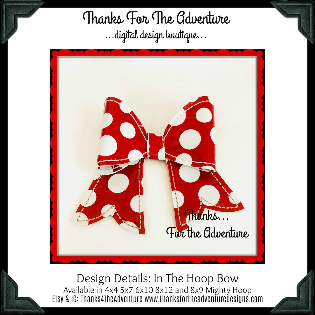 ITH in the Hoop Bow Perfect for School, Cheer, Trips to Digital ...