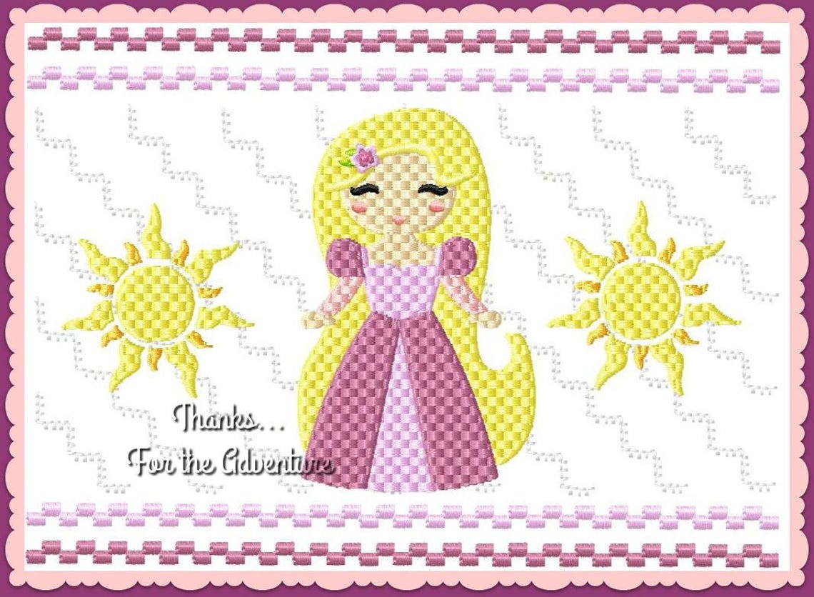 Rapunzel From Tangled Faux Smocking Digital Embroidery Machine - Etsy