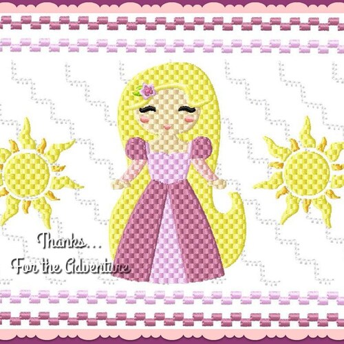 Rapunzel From Tangled Faux Smocking Digital Embroidery Machine | Etsy