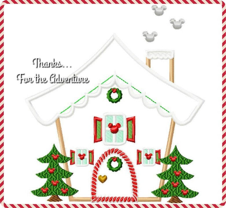 Mickey Mouse Gingerbread House Applique Digital Embroidery - Etsy