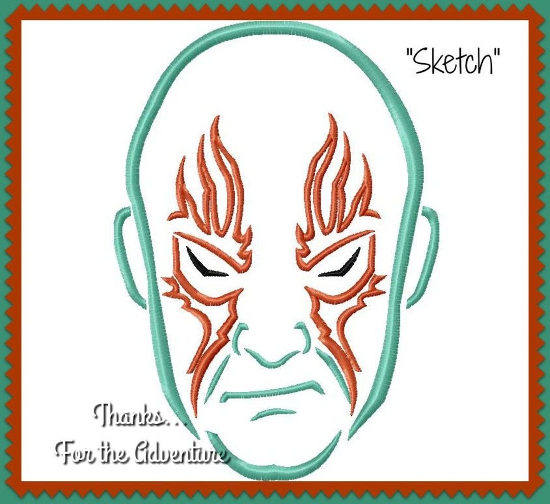 Drax From Guardians of the Galaxy Sketch Digital Embroidery Machine ...