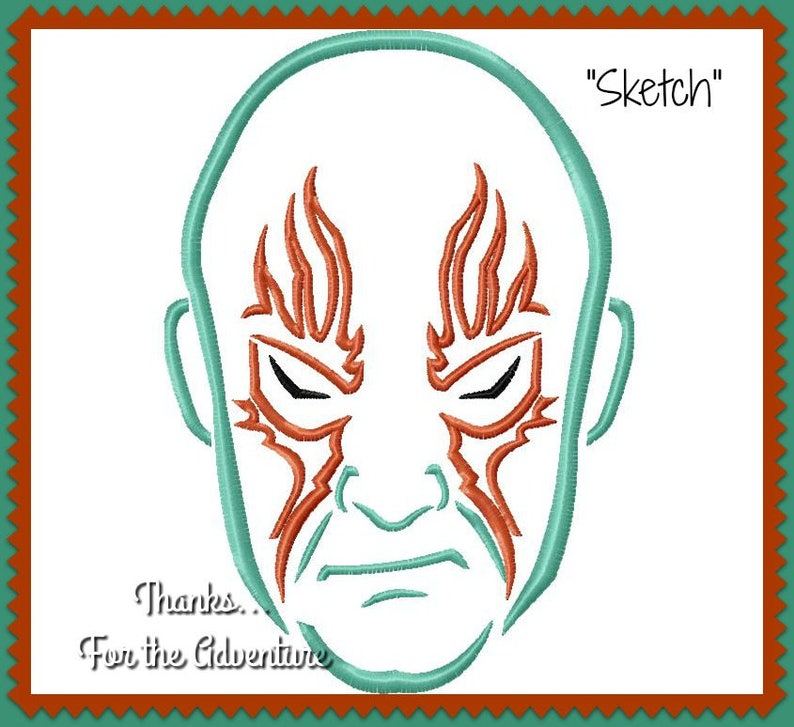 Drax From Guardians of the Galaxy Sketch Digital Embroidery - Etsy