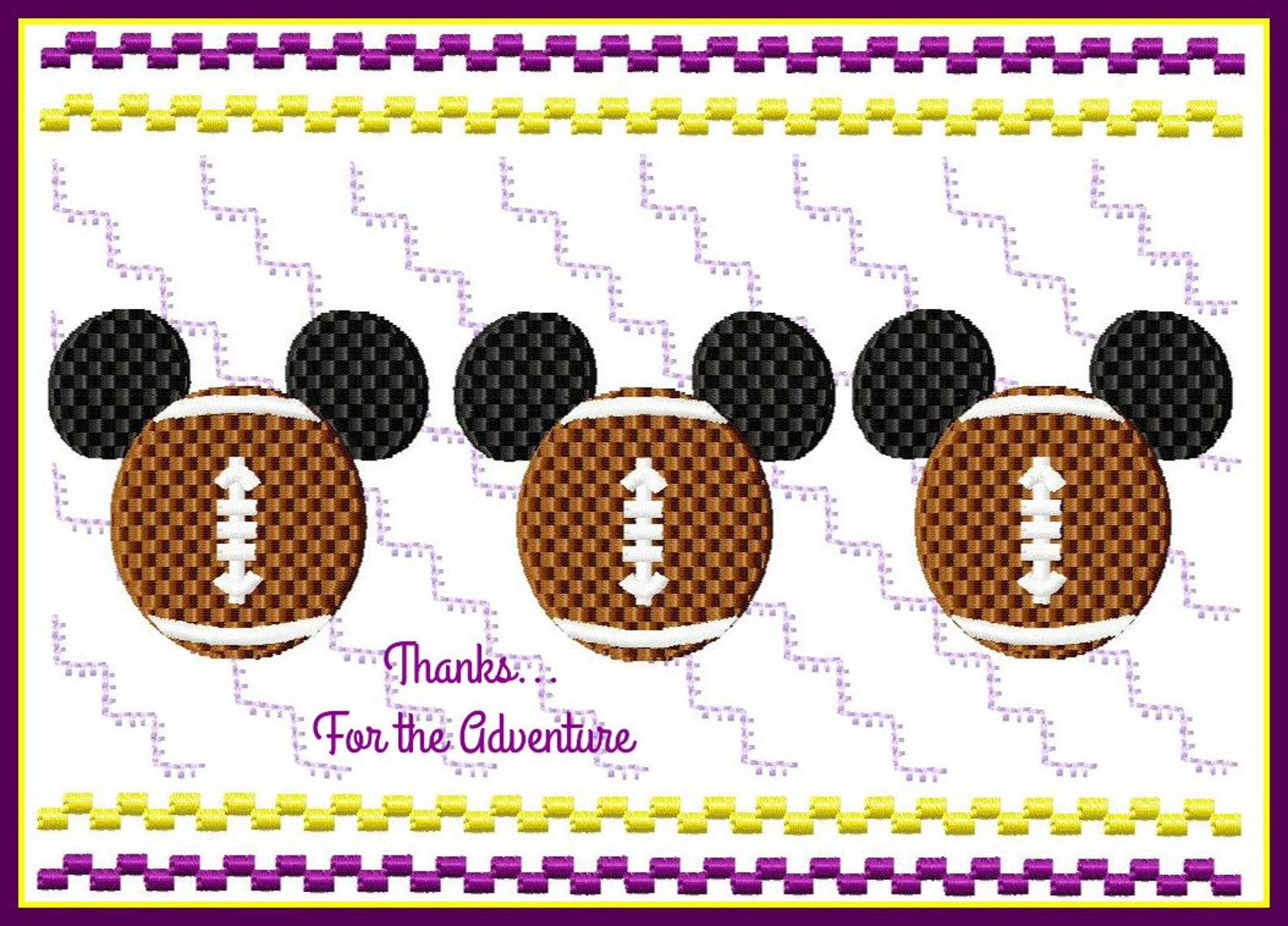 Mickey Mouse Football Faux Smocking Digital Embroidery Machine - Etsy