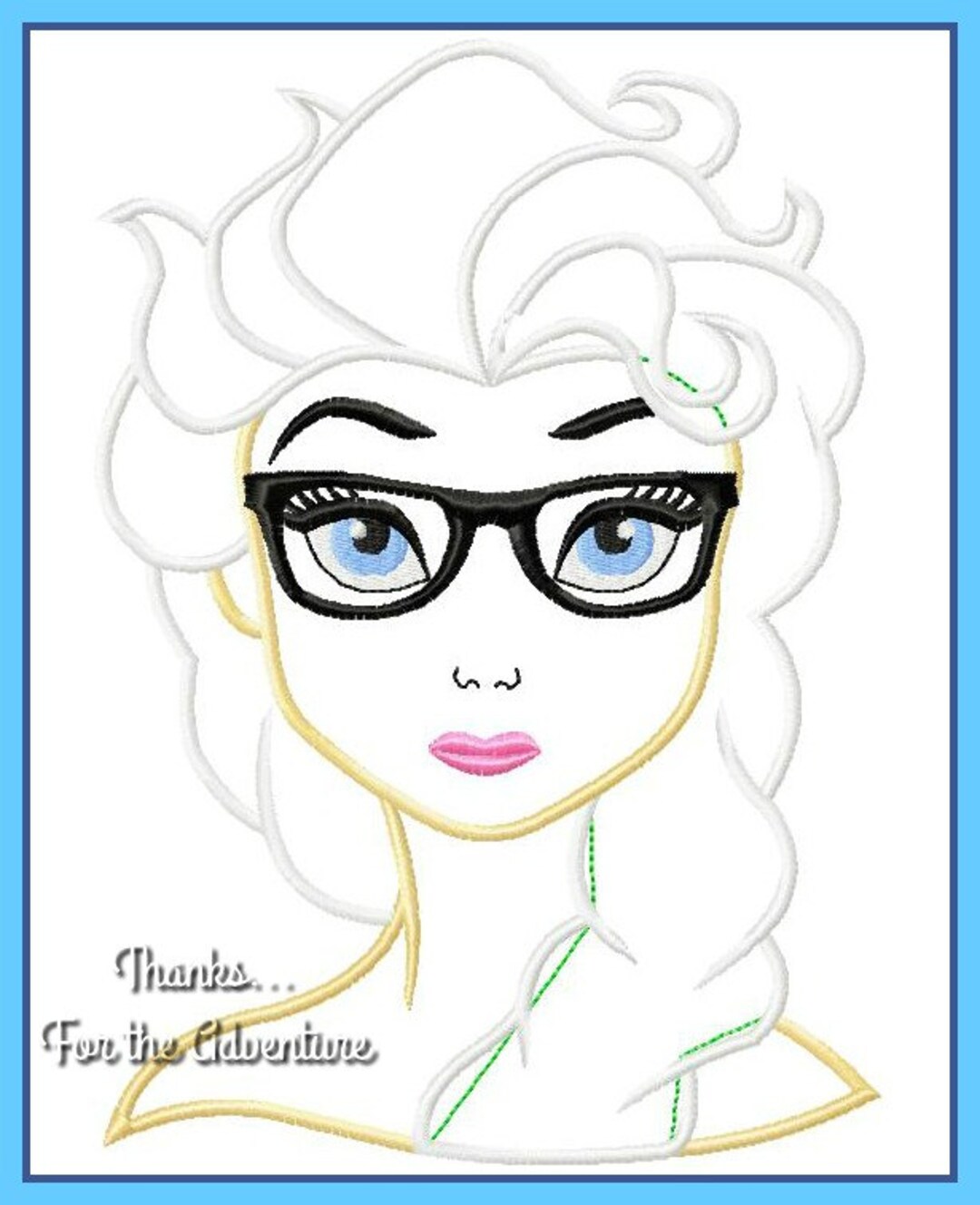 Queen Elsa From Frozen 2- Hipster Elsa Bust Digital Embroidery Machine ...