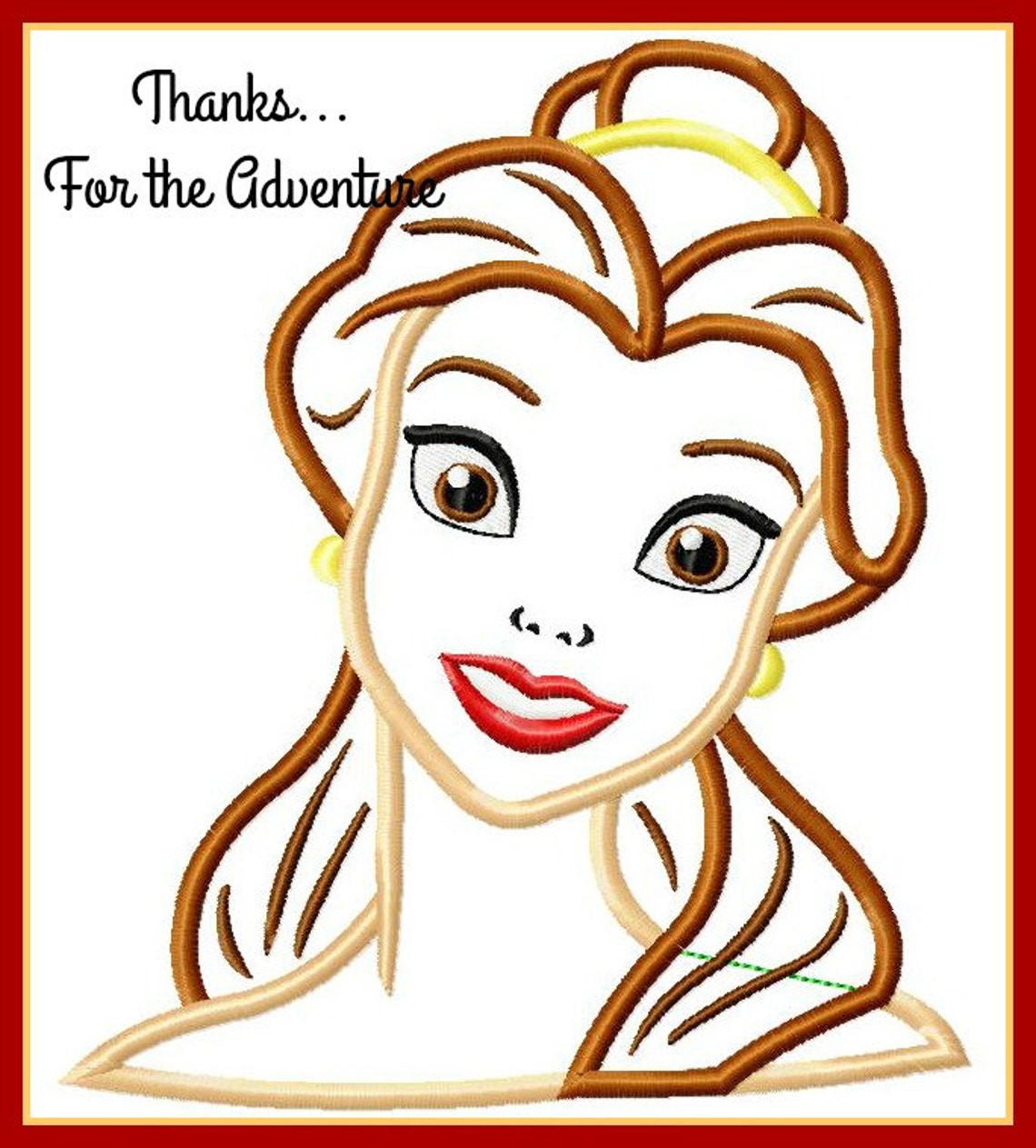 Princess Belle Bust From Beauty and the Beast Digital Embroidery ...