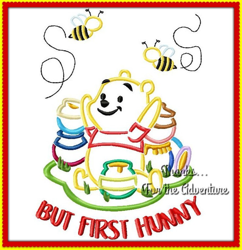 But First Honey Winnie the Pooh Bear Honey Bee Sketch Combo | Etsy