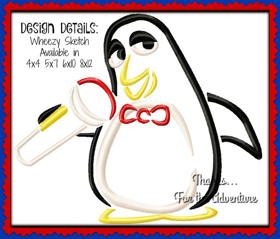 Wheezy the Penguin From Toy Story Sketch Digital Embroidery | Etsy