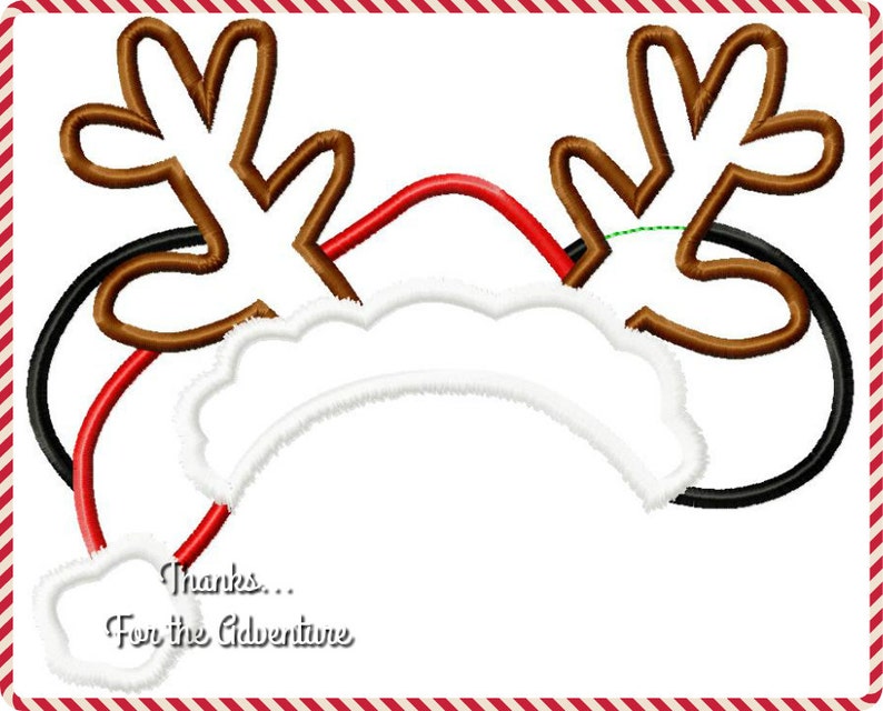 Christmas Santa Mickey Mouse Reindeer Ears Digital Embroidery Machine ...