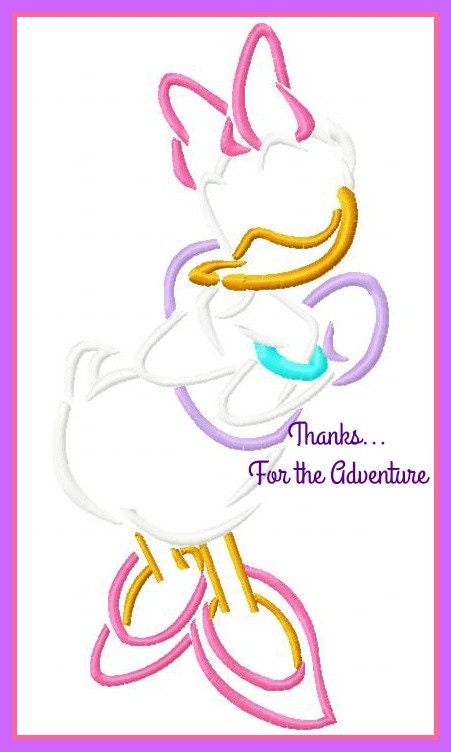 Daisy Duck Sketch Digital Embroidery Machine Design File 4x4 5x7 6x10 ...