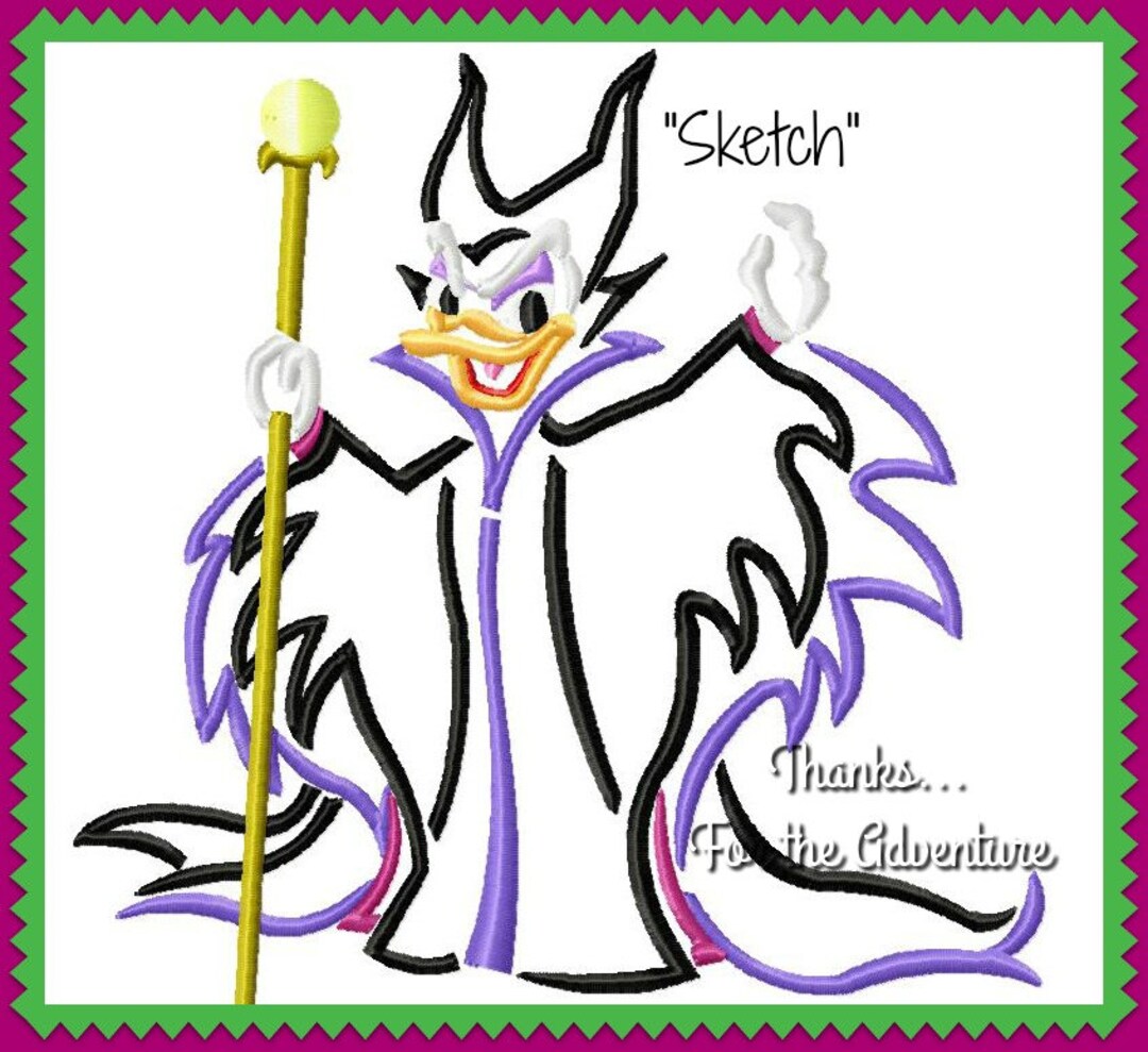 Halloween Maleficent From Sleeping Beauty Daisy Duck Digital Embroidery ...