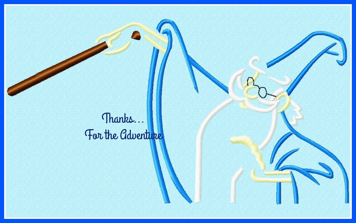 Merlin From Sword in the Stone Sketch Digital Embroidery Machine Design ...