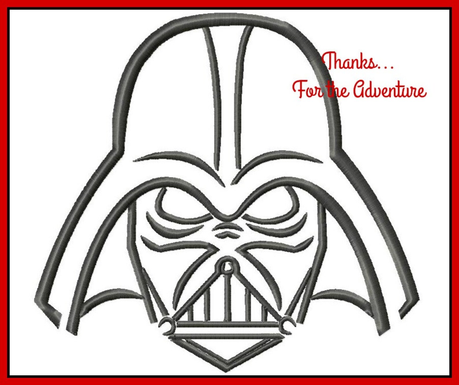 Darth Vader From Star Wars Sketch Digital Embroidery Machine Design ...