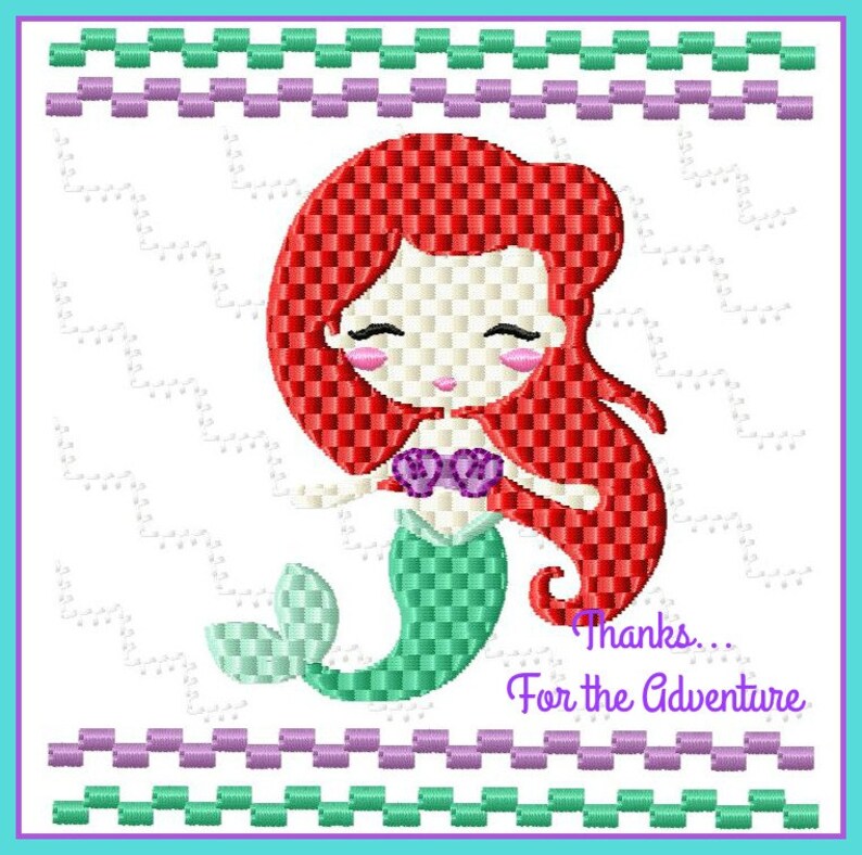 Princess Ariel From the Little Mermaid Faux Smocking Digital Embroidery ...