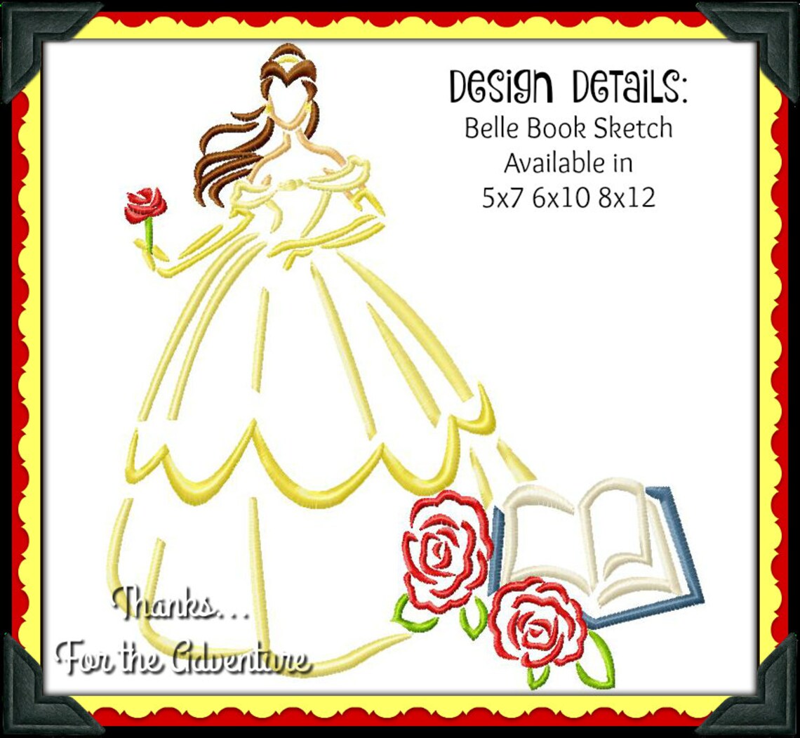 Princess Belle Book and Roses From Beauty and the Beast | Etsy