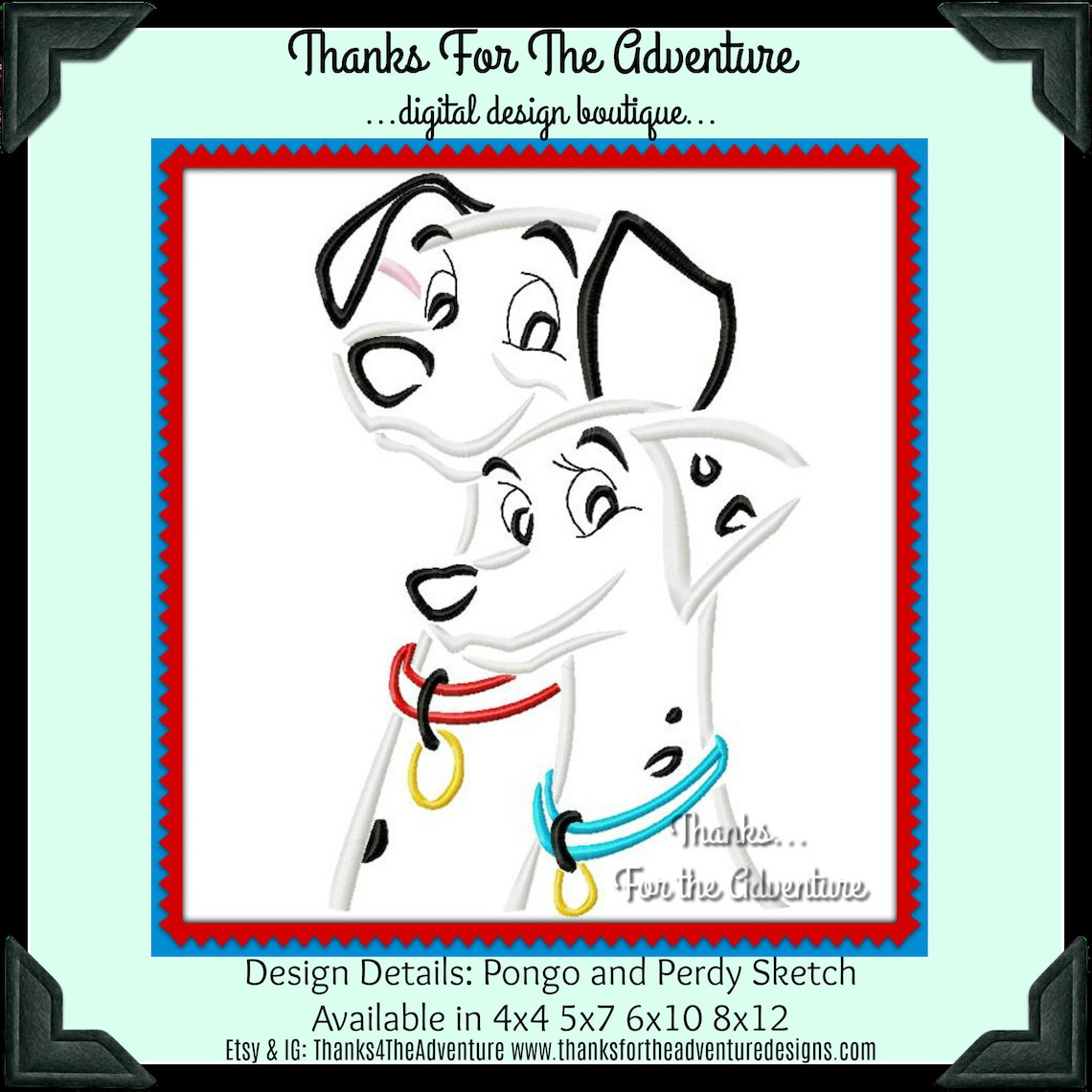 101 Dalmatians Pongo and Perdita Perdy Puppy Dog Digital | Etsy