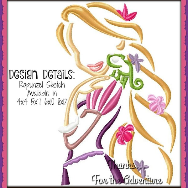 Rapunzel Embroidery Design - Etsy