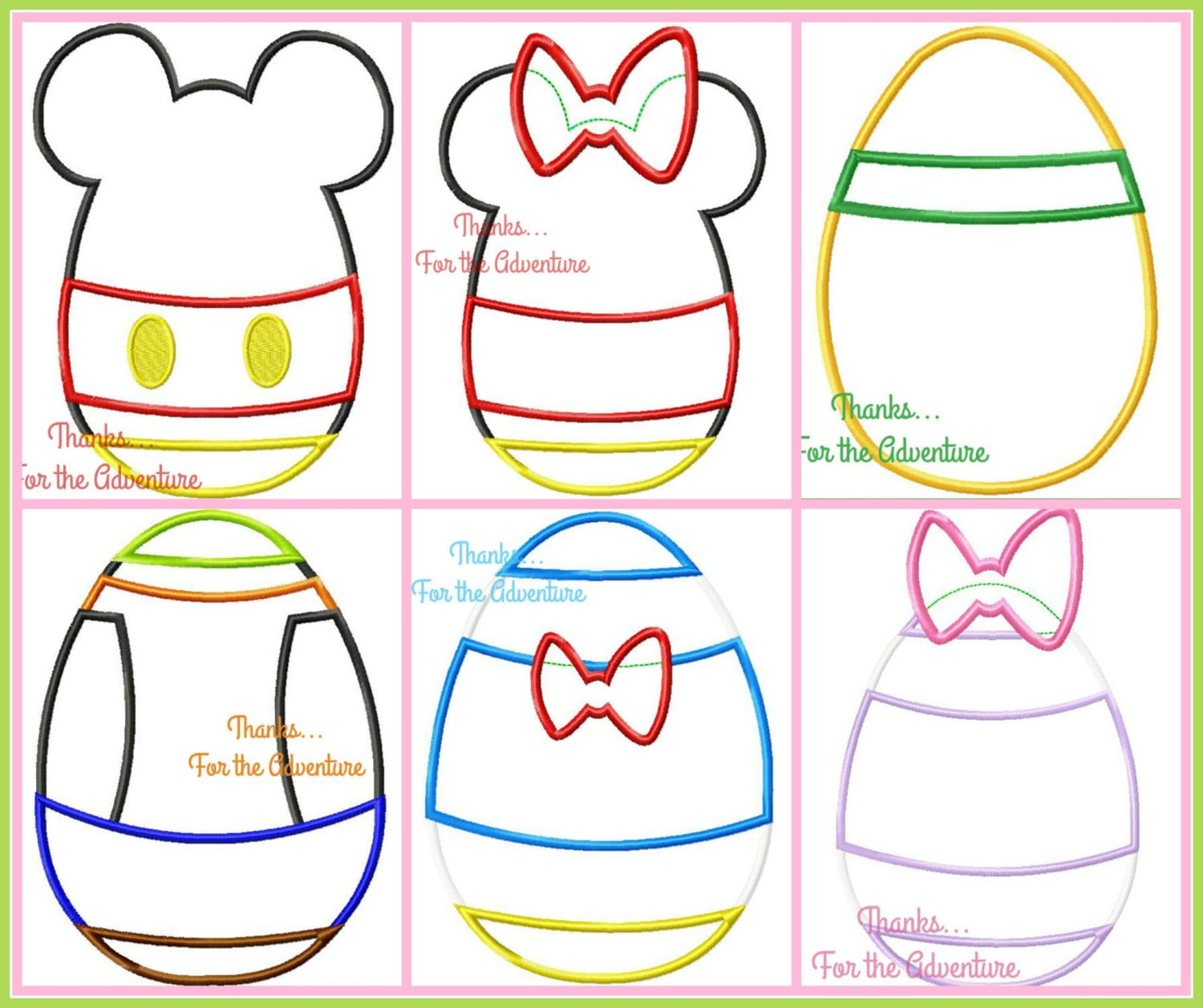 Mickey Mouse Clubhouse 6 Pack Easter Egg Digital Embroidery | Etsy