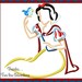 Snow White With Bluebird of Happiness Sketch Digital Embroidery Machine ...