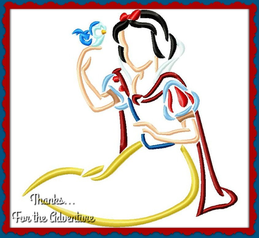 Snow White With Bluebird of Happiness Sketch Digital - Etsy