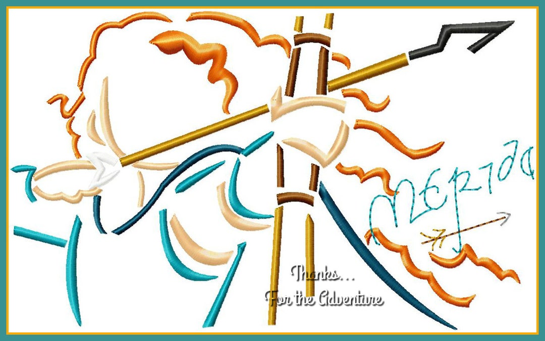 Princess Merida From Brave Autograph Combo Sketch Digital Embroidery ...