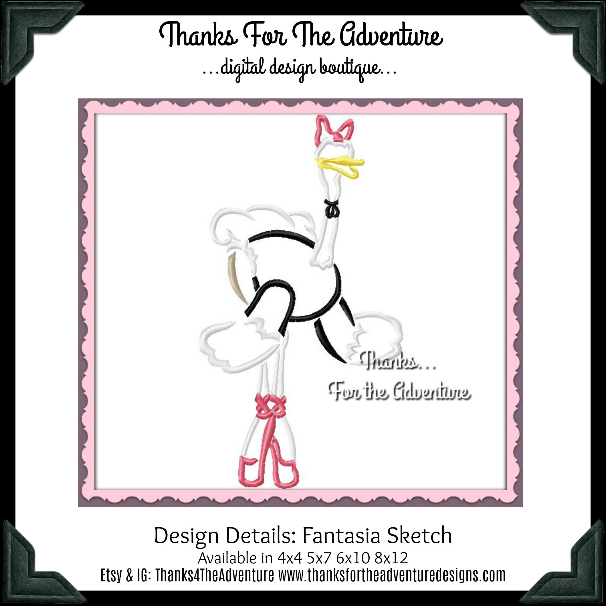 Fantasia Ballet Ostrich Hat Digital Embroidery Machine Sketch | Etsy