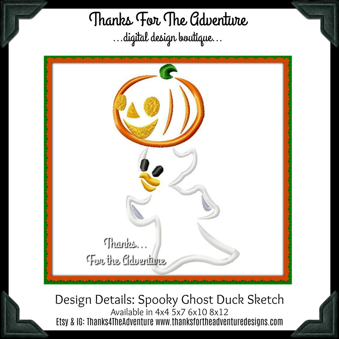 Halloween Duck Tales Huey Dewey Louie Ghost Pumpkin Digital Embroidery ...