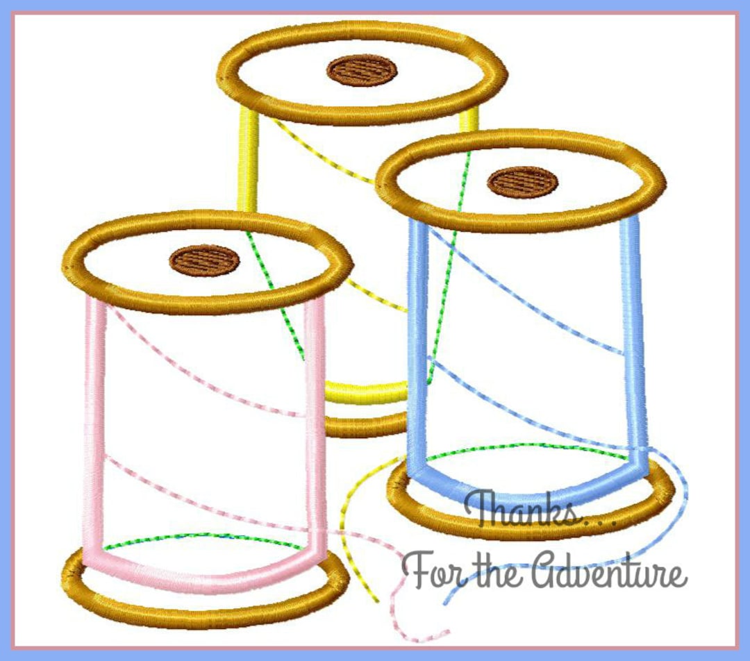 Cinderella Thread Spools Digital Embroidery Machine Applique Design ...