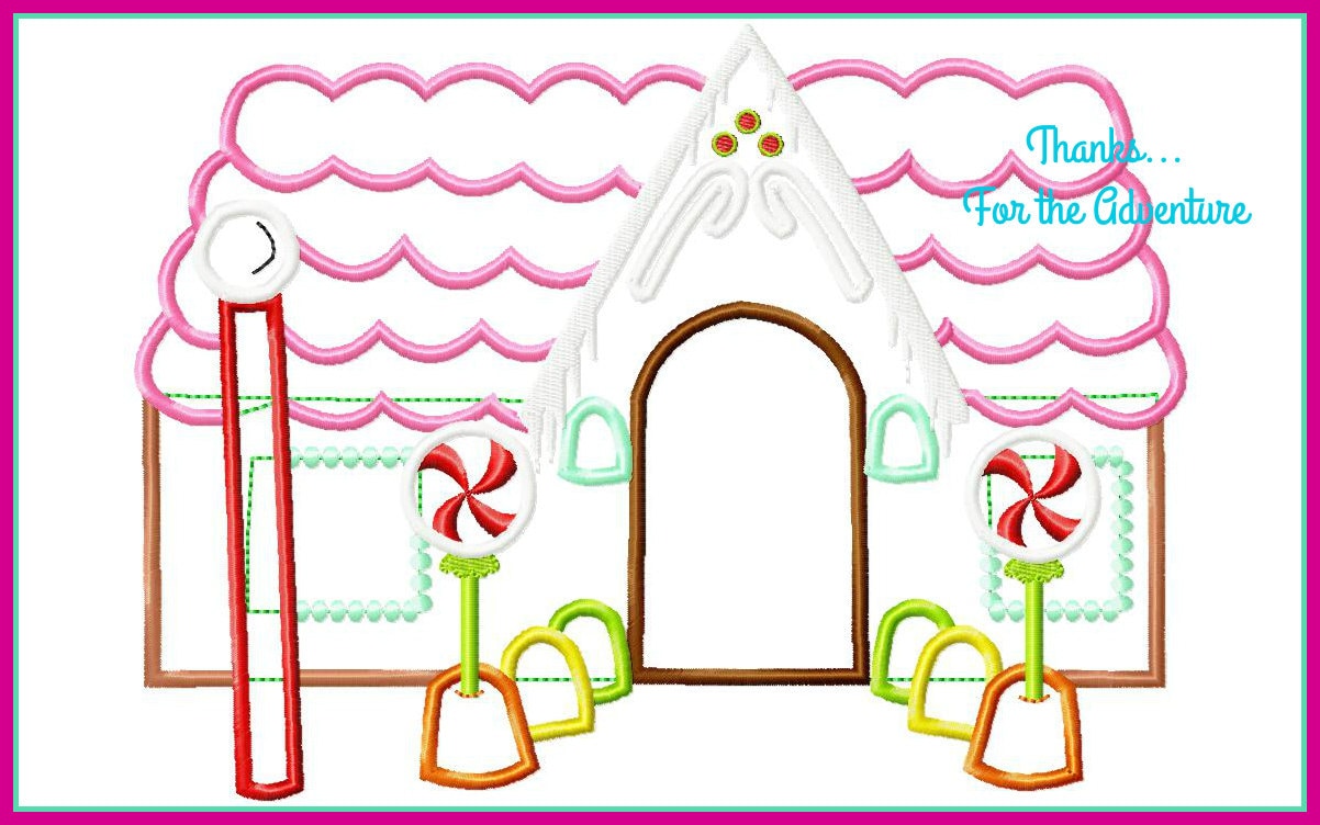 Gingerbread House Digital Embroidery Machine Applique Design File 5x7 ...