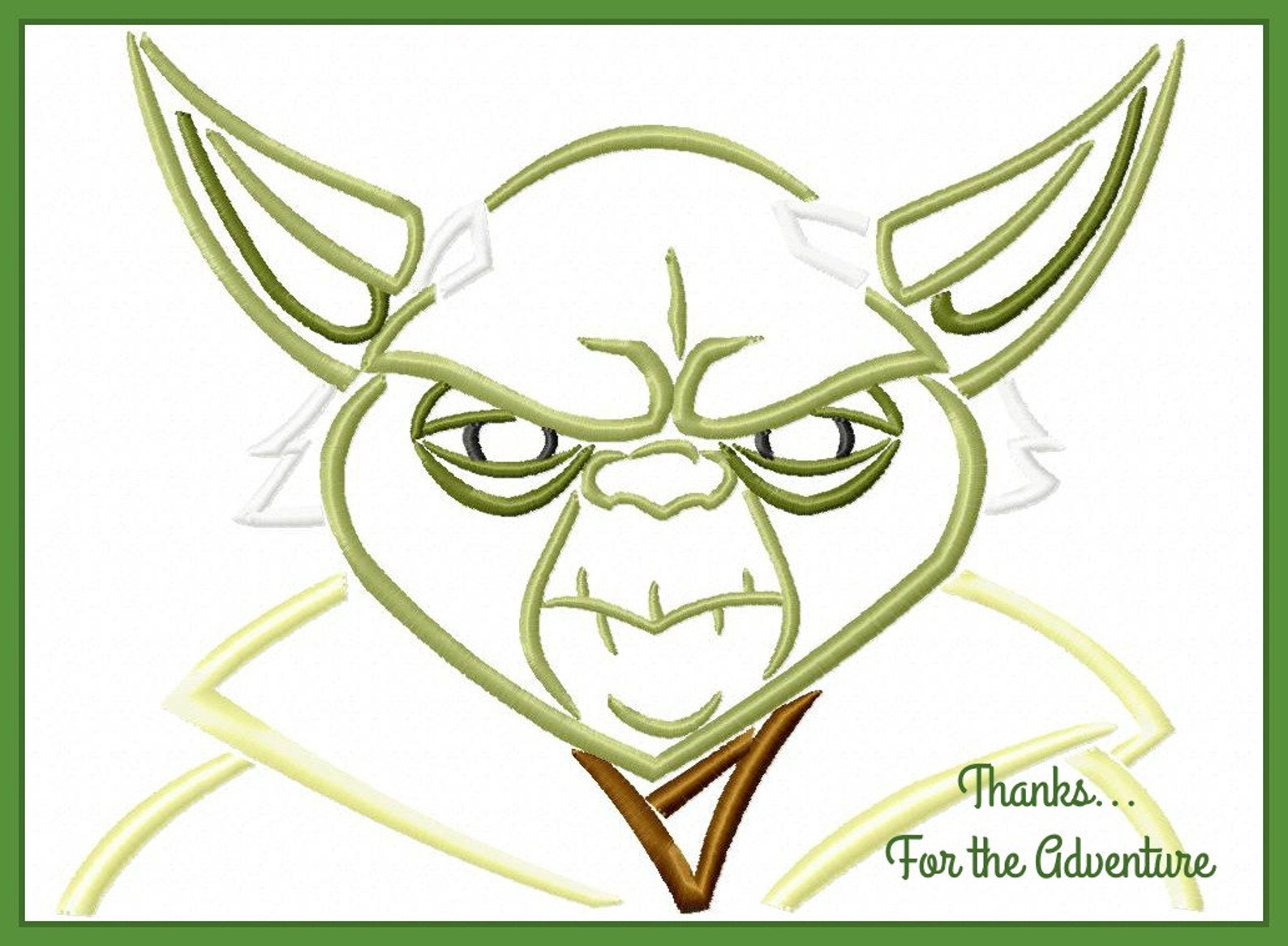 Yoda the Jedi Master From Star Wars Sketch Digital Embroidery - Etsy