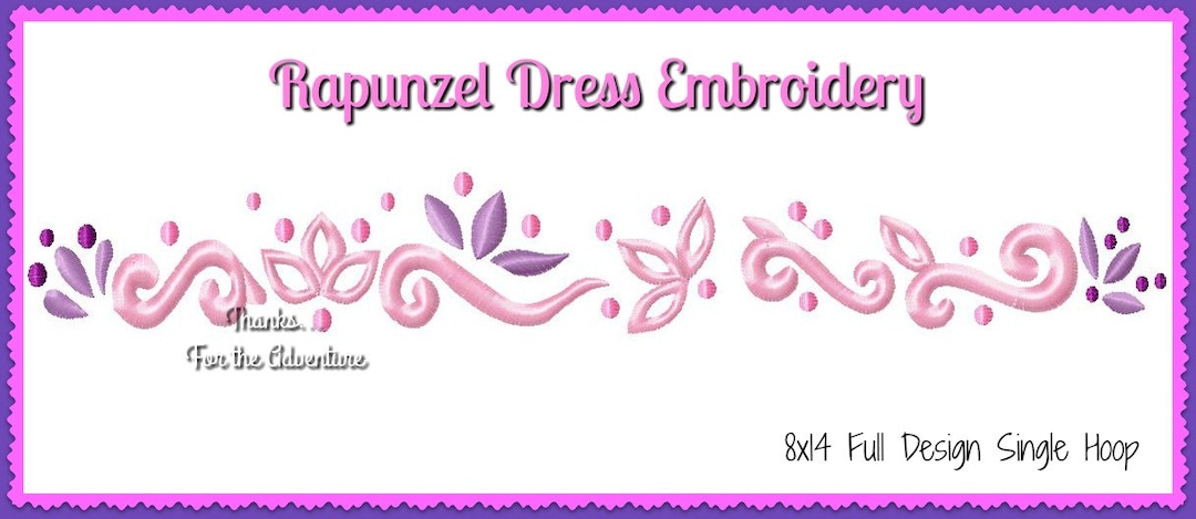 Rapunzel From Tangled Cosplay Dress Embroidery Digital Embroidery ...