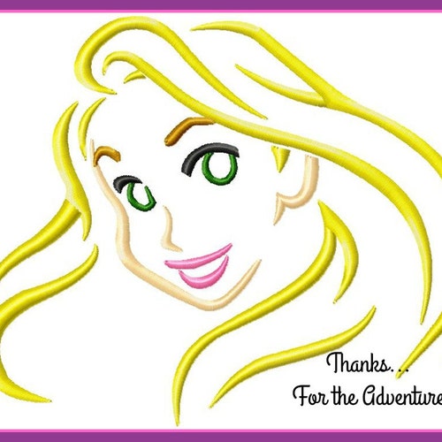 Rapunzel From Tangled Autograph Sketch Digital Embroidery | Etsy