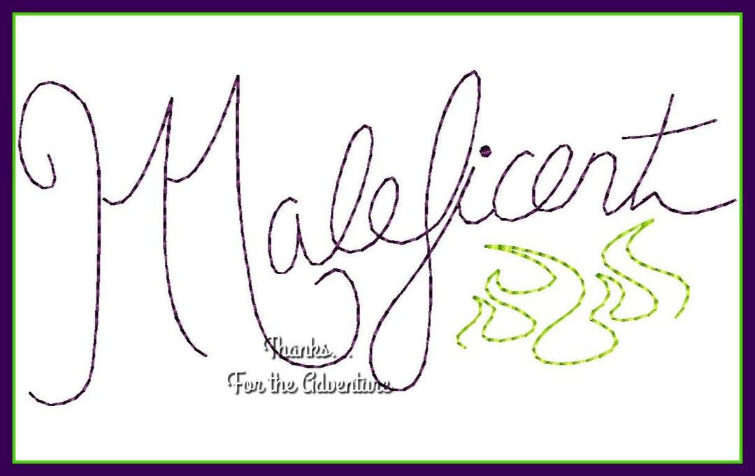 Maleficent Mistress of All Evil Autograph Digital Embroidery Machine ...