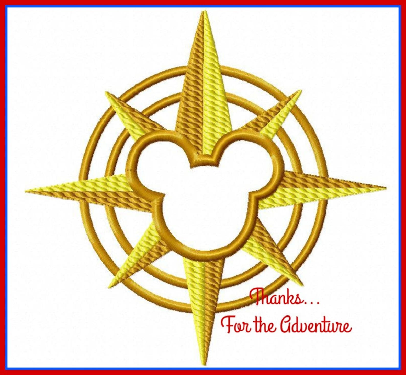 Cruise Line Mickey Compass Digital Applique Embroidery Machine - Etsy