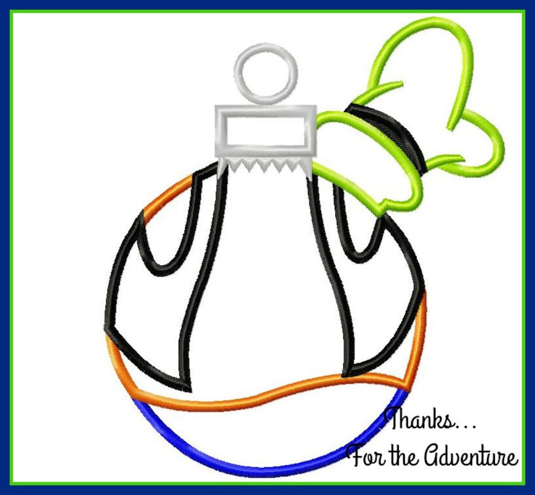 Goofy Christmas Bulb Ornament Digital Embroidery Machine Applique ...