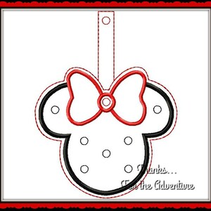 ITH in the Hoop Minnie Mouse Bow Pin Trader Holder Lanyard Clip on Snap ...