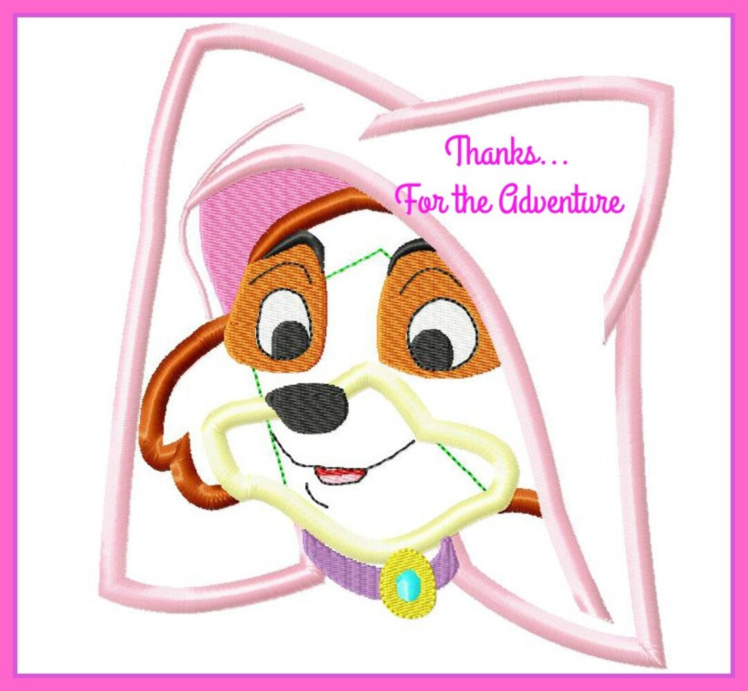 Maid Marian Fox Head From Robin Hood Digital Embroidery Machine ...