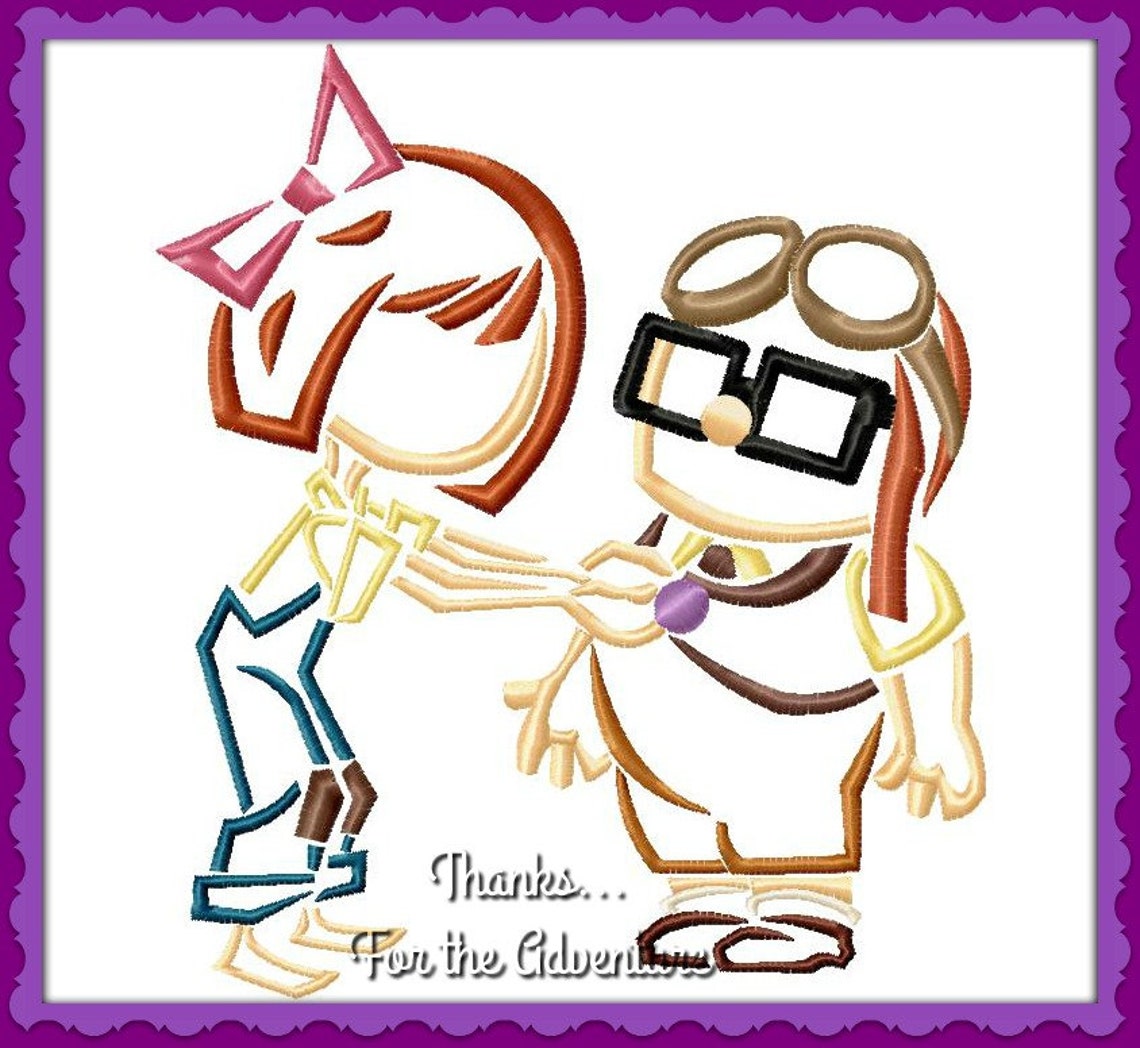 Carl and Ellie Grape Soda Pin From up Digital Embroidery - Etsy