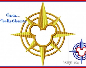 Cruise Line Mickey Mouse Compass Digital Embroidery Machine | Etsy