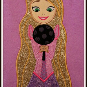 Tangled Rapunzel Frying Pan Digital Embroidery Machine Applique Design ...