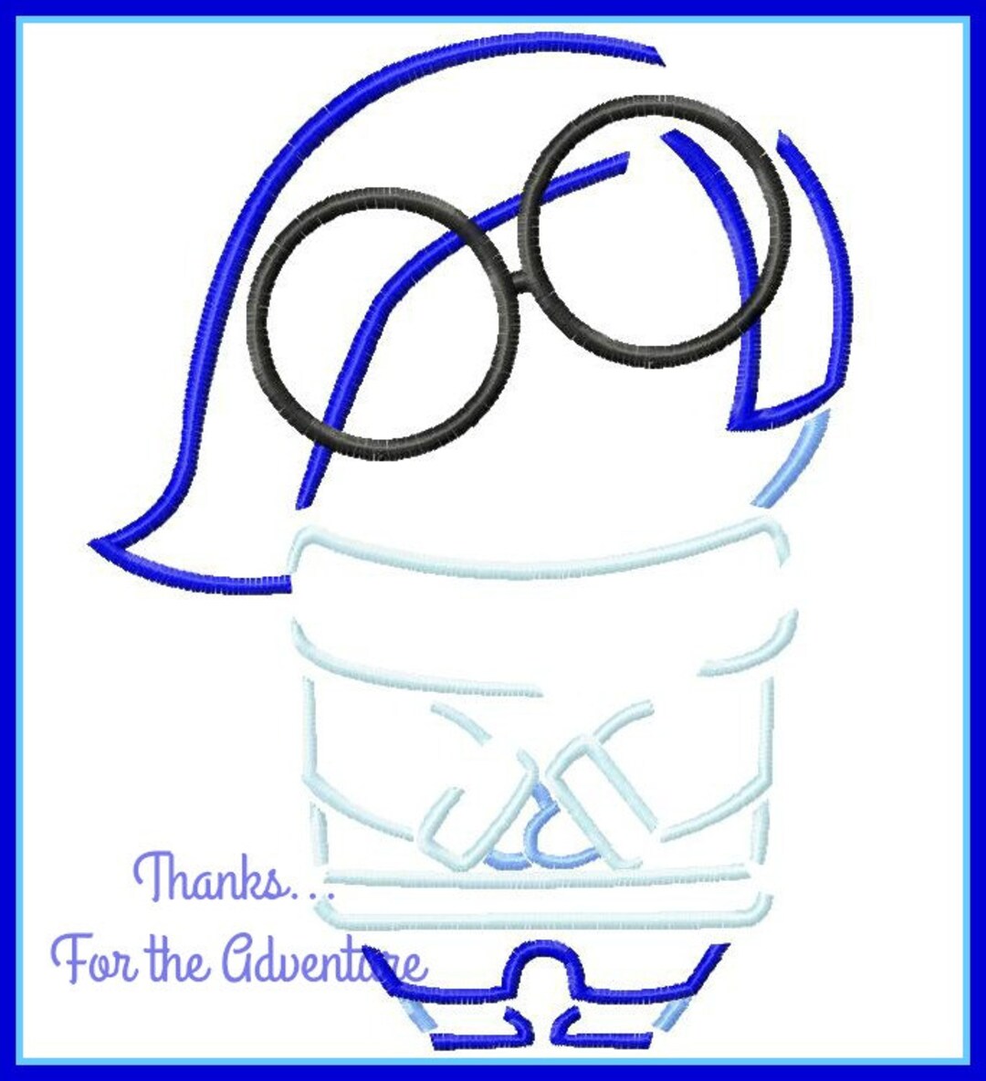 Sadness From Inside Out Sketch Digital Embroidery Machine Design File ...