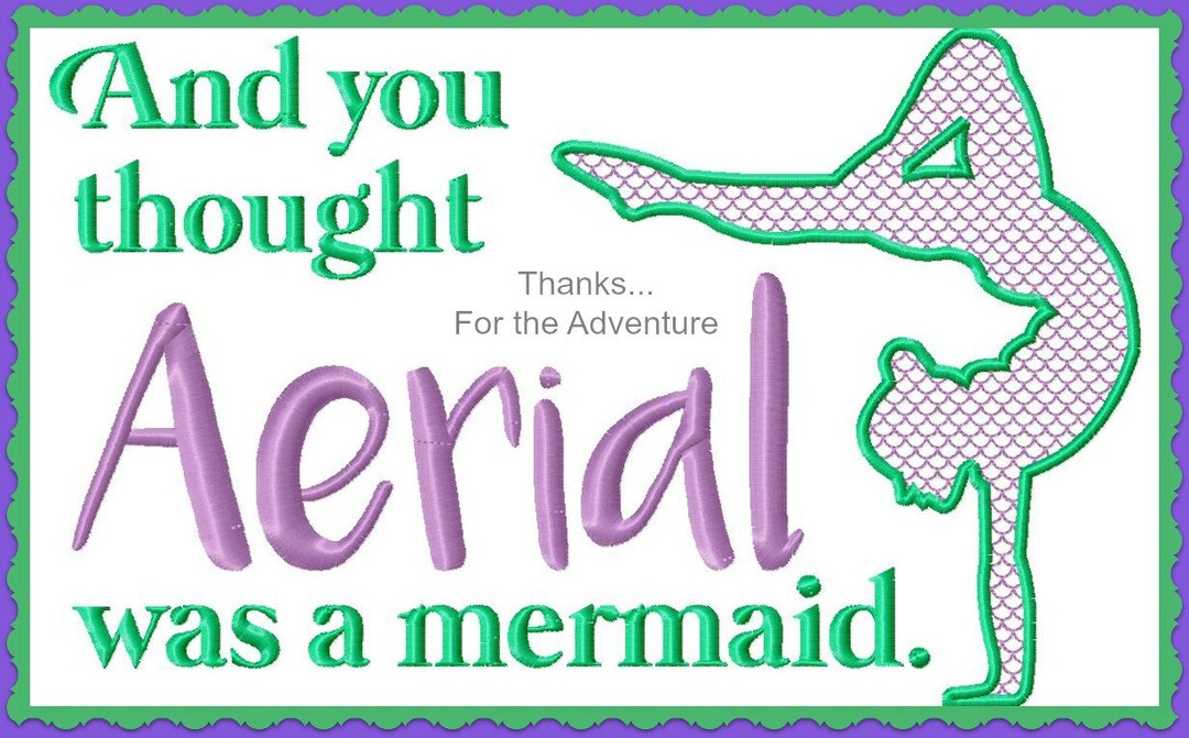 Aerial Gymnastics Applique Design- Inspired by Ariel the Little Mermaid ...