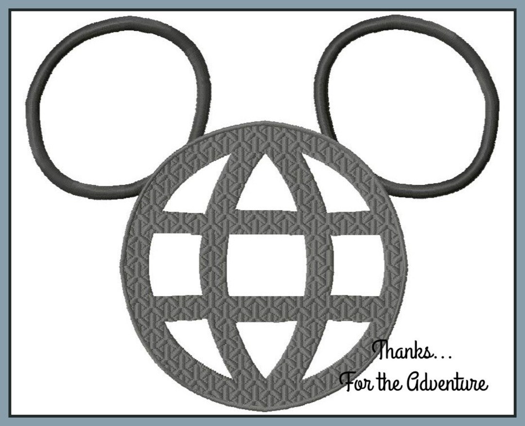 Mickey Mouse Spaceship Earth Epcot Theme Park Digital Embroidery ...