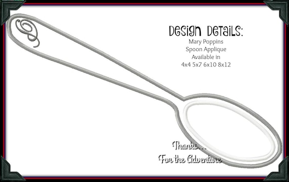 Mary Poppins Spoonful of Sugar Spoon Applique Digital - Etsy