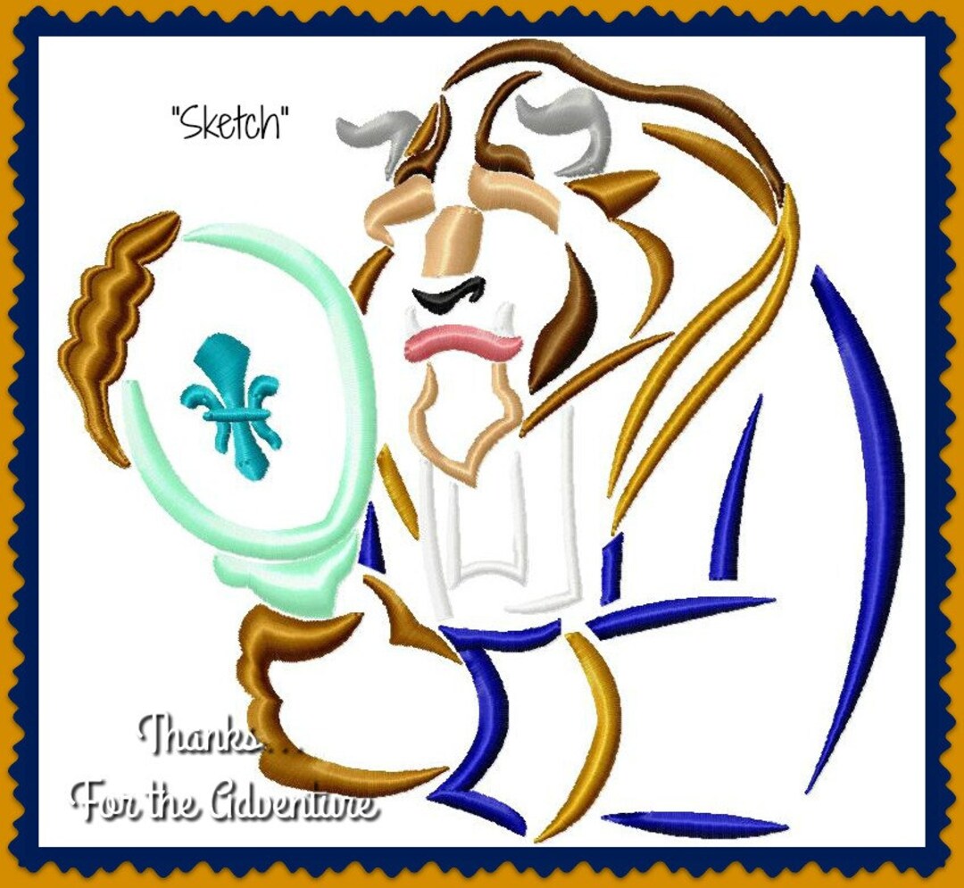Beast With the Magic Mirror From Beauty and the Beast Sketch Digital ...