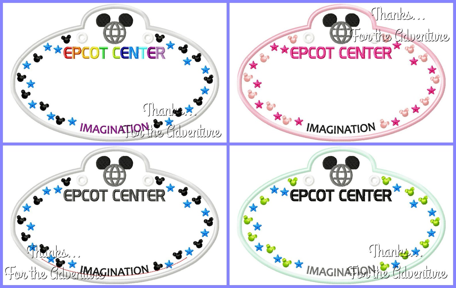 In the Hoop World Epcot Cast Member Name Stroller Tag Applique Digital ...