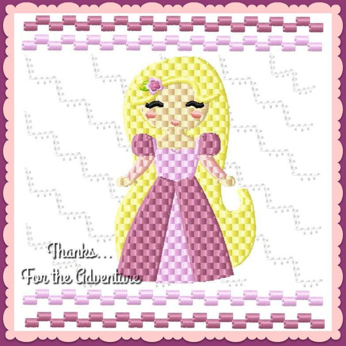 Rapunzel From Tangled Faux Smocking Digital Embroidery Machine - Etsy