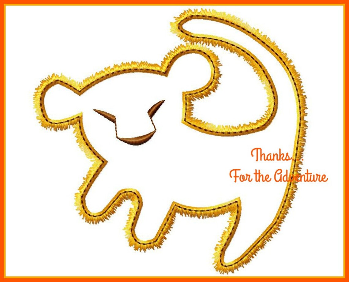 Lion King Baby Simba Digital Embroidery Machine Applique - Etsy