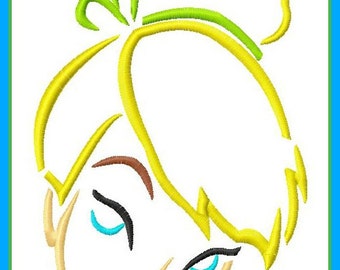 Tinker Bell Sketch Digital Embroidery Machine Design File 4x4 - Etsy