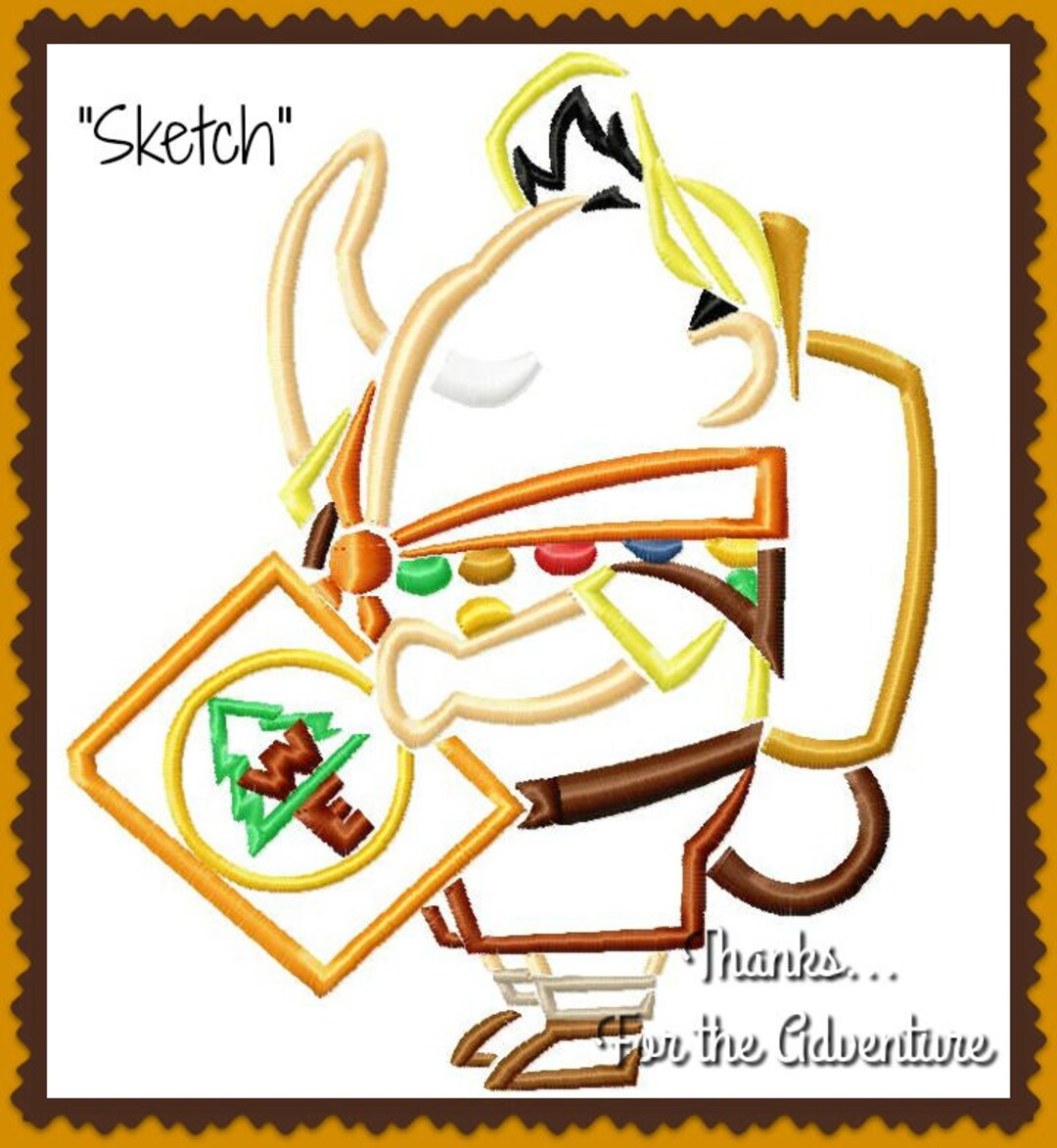 Wilderness Explorer Russell From up Digital Embroidery Machine Sketch ...
