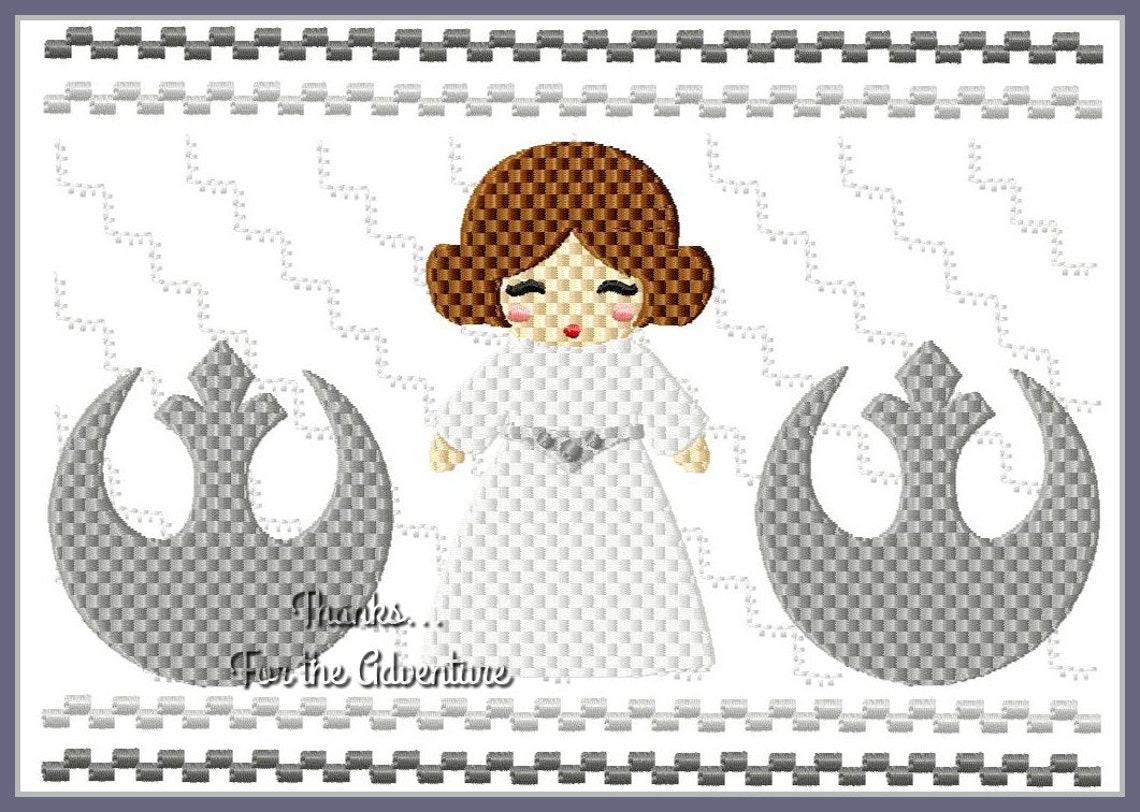 Star Wars Princess Leia Faux Smocking Digital Embroidery Machine Design ...